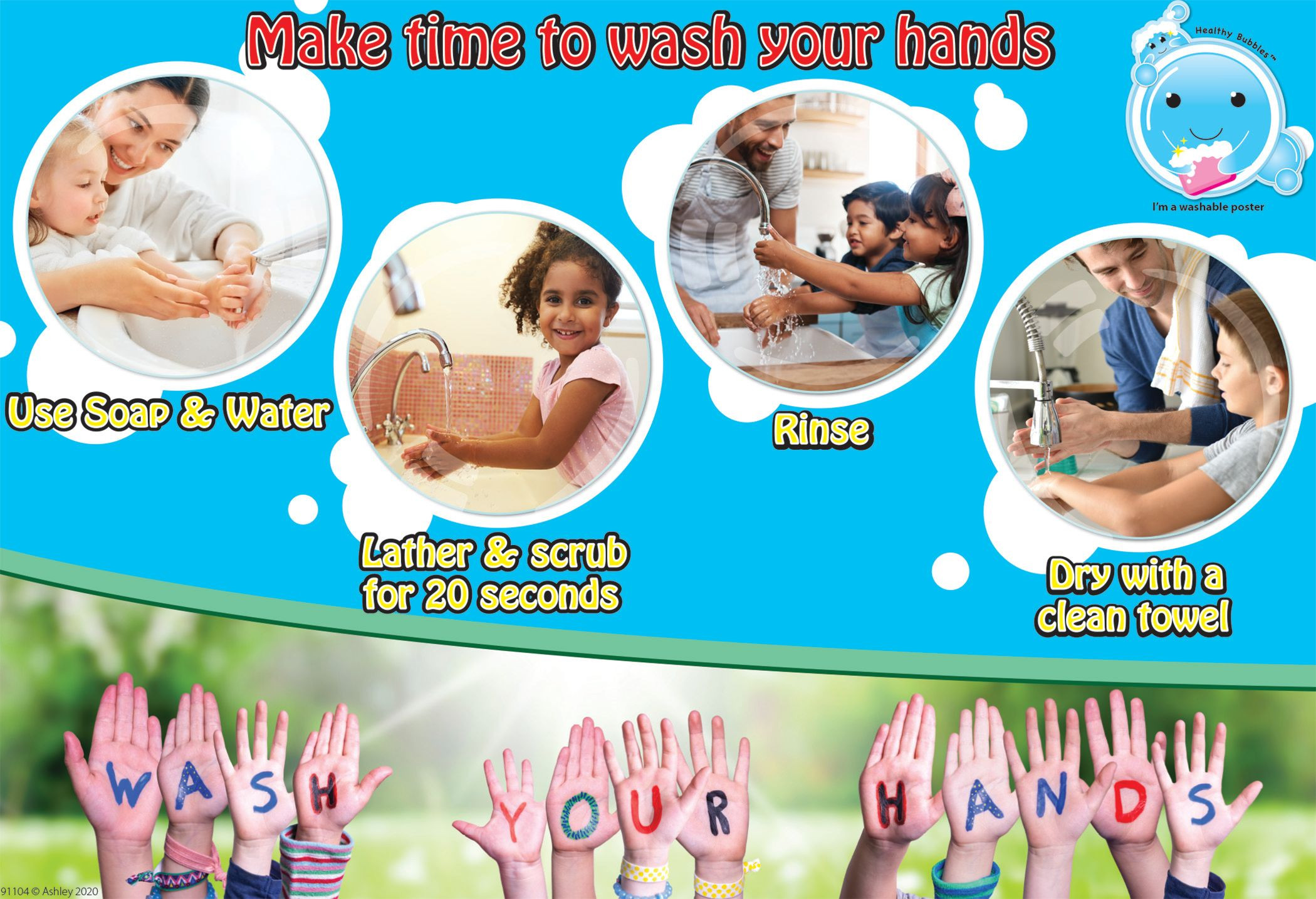 TIME TO WASH YOUR HANDS POLY CHART